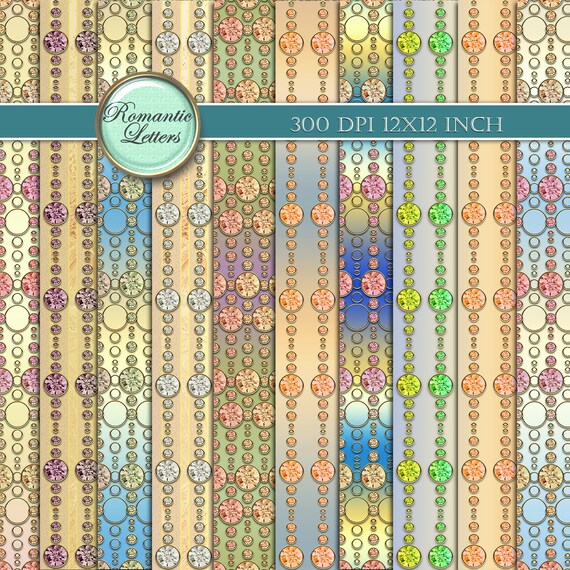 Digital scrapbook background paper pack Glam diamond crystal | Etsy