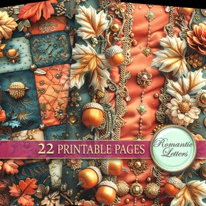 Digital Printable Craft Paper Scrapbook Paper Pack 3D Embroidery Quilt ...