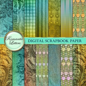 Vintage Digital Paper Pack Vintage Scrapbook Album Paper Linen ...