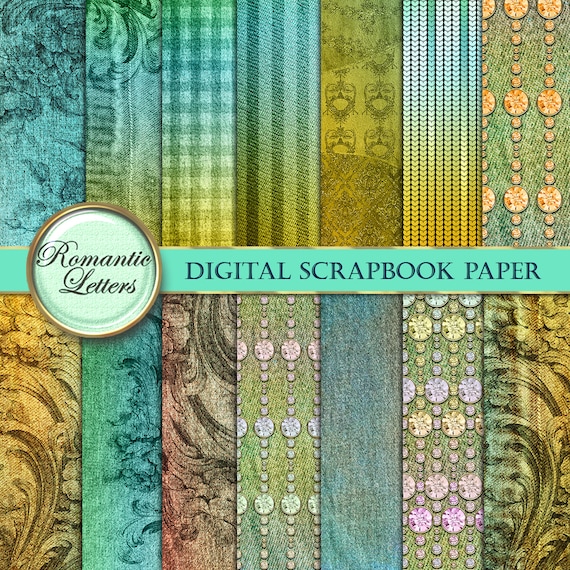 Vintage Digital Paper Pack Vintage Scrapbook Album Paper Linen - Etsy
