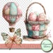 Easter Bunny Digital Clip Art Set Printable Scrapbook Paper Easter Eggs ...