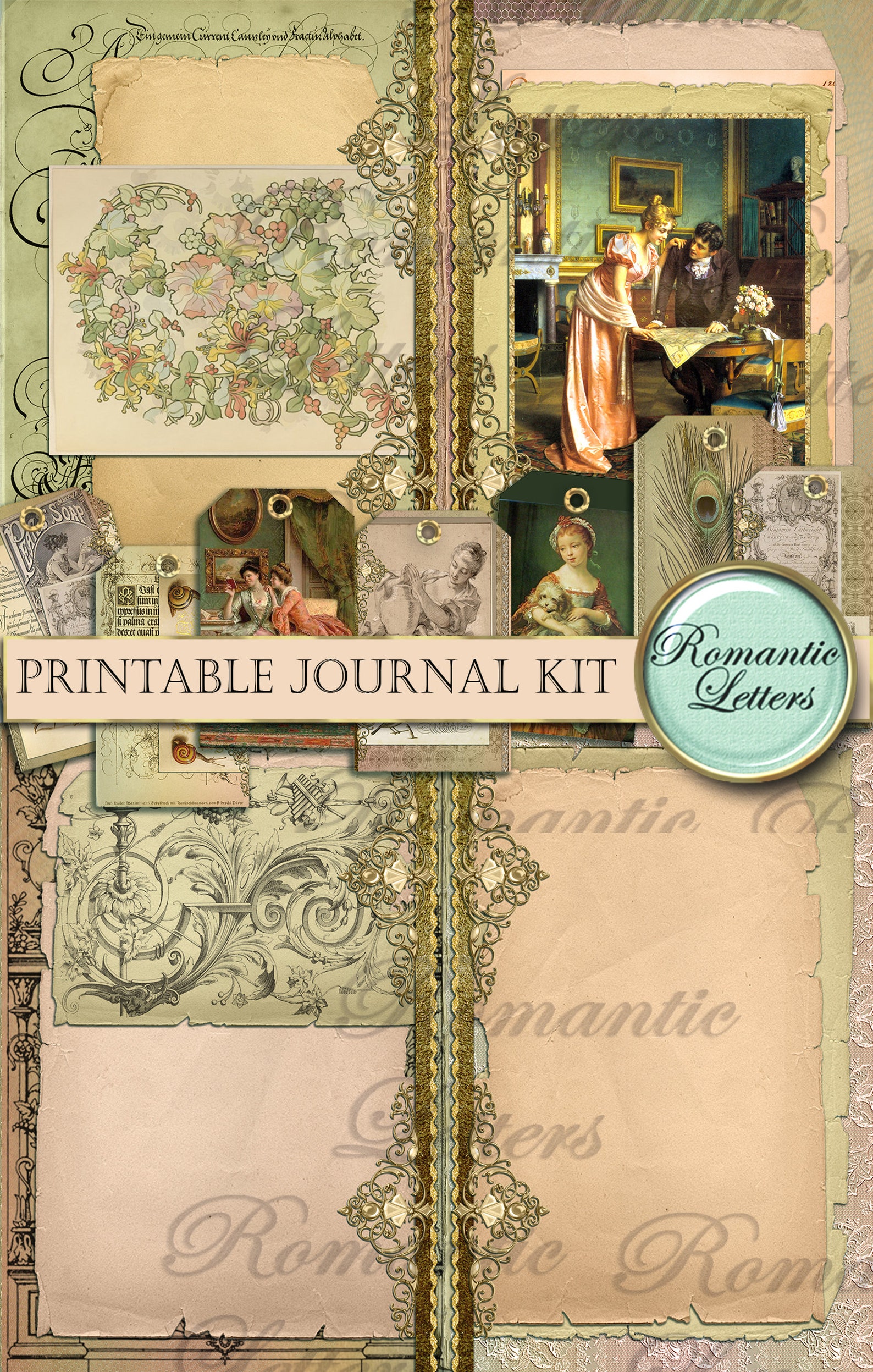 Printable Junk Journal Kit Digital Printable Craft Paper A4 | Etsy