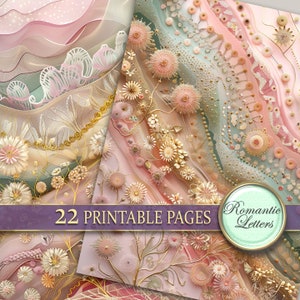 Digital Printable Scrapbook Paper Pack Embroidery Junk Journal Pages ...