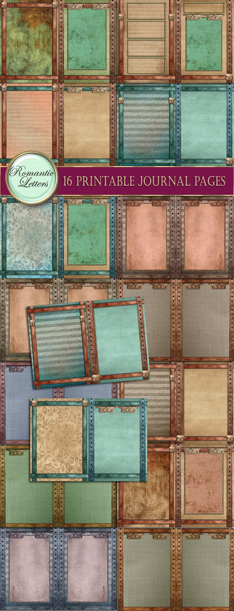 Printable Junk Journal Kit Digital Scrapbook Background Paper | Etsy