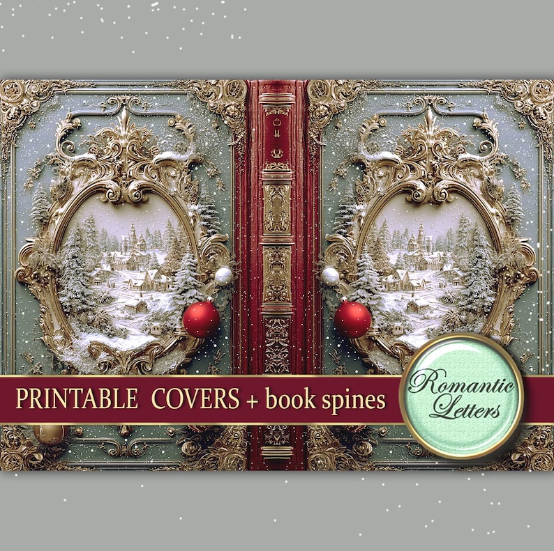 Printable Christmas Journal Covers Digital Scrapbook Paper Junk Journal ...