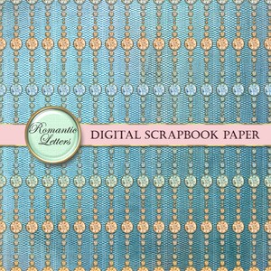 Teal Digital Paper Pack Printable Digital Scrapbook Album Paper Linen ...