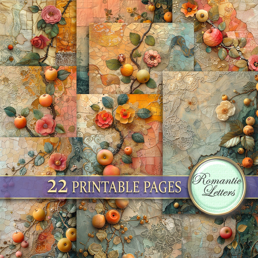 Summer Fruits Digital Printable Scrapbook Paper Pack Patchwork Fabric ...