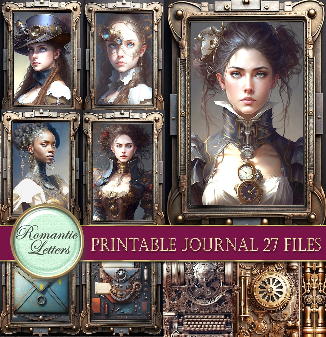 Steampunk Printable Junk Journal Kit Digital Scrapbook Printable ...