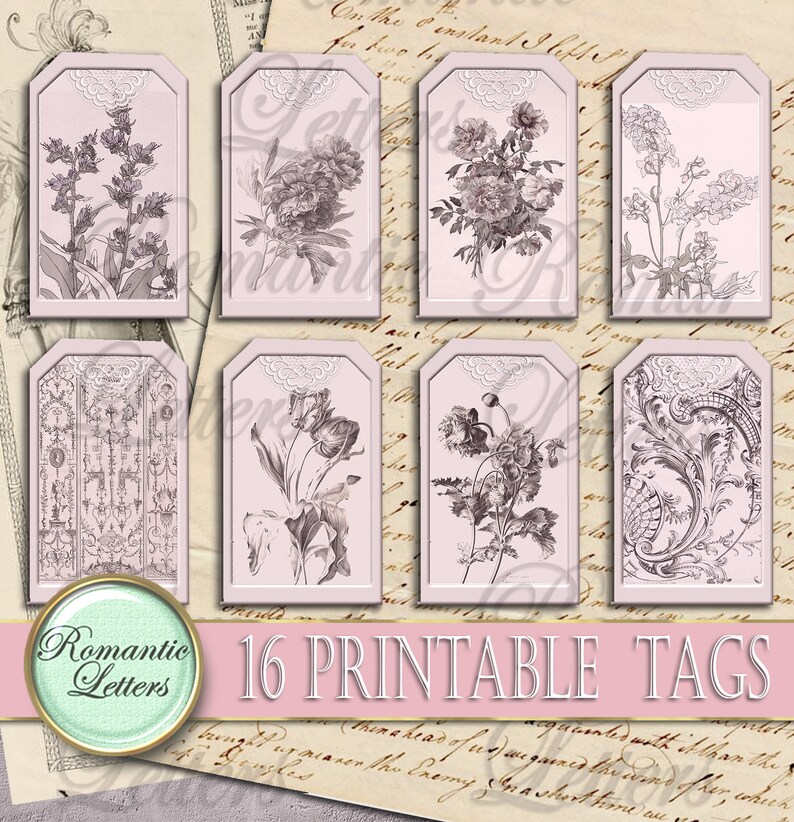 Printable Junk Journal Tags Printable Gift Tags Printable - Etsy