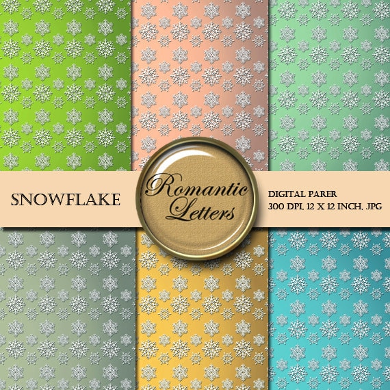 Winter Snowflake Digital Scrapbook Paper Pack Digital Winter | Etsy