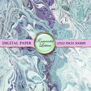 Marbled Digital Paper Pack Digital Scrapbook Background Printable ...