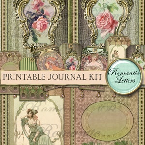 Printable Journal Kit Digital Collage Sheet Printable Journal Paper ...