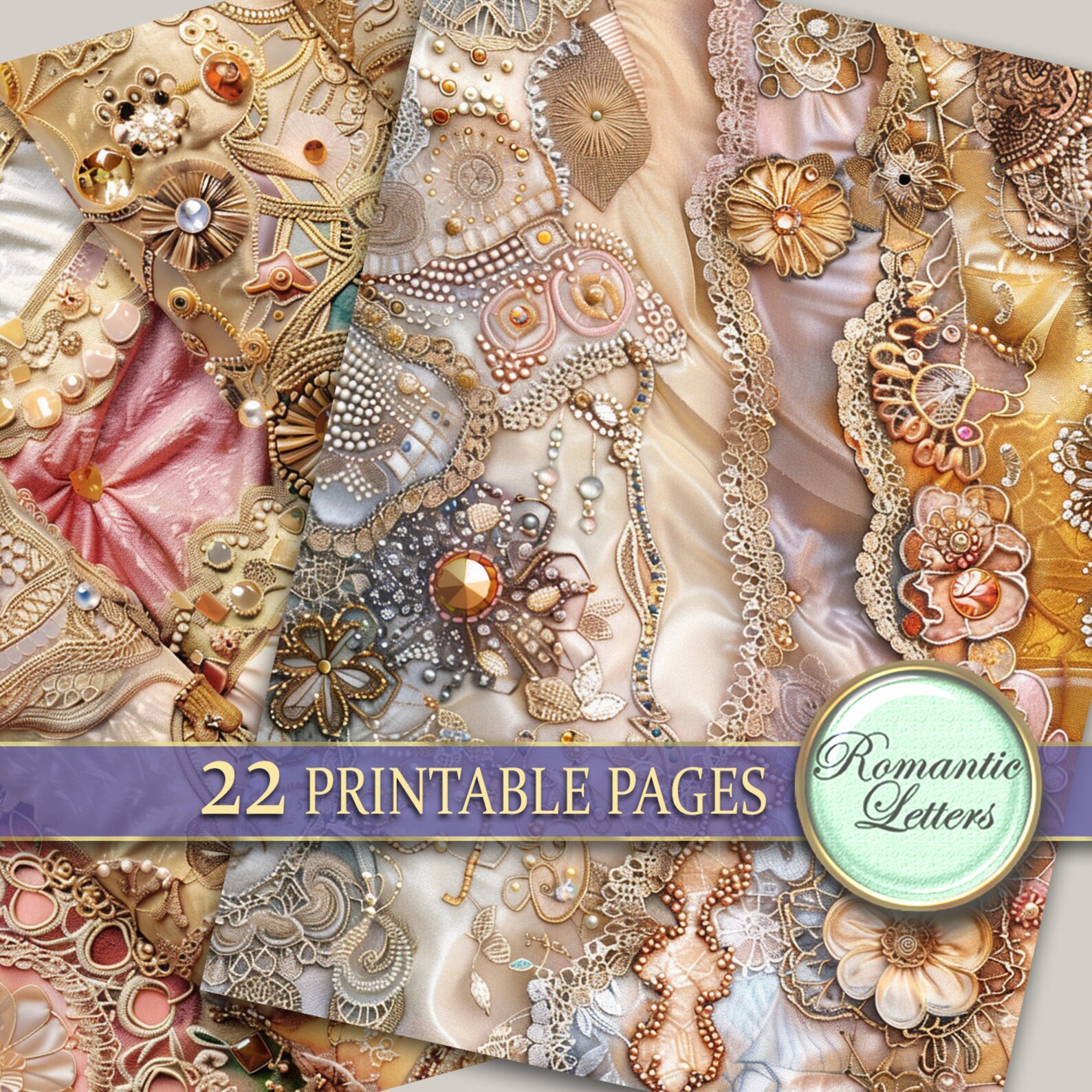 Digital Paper Lace Scrapbook Printable Paper Pack Digital Texture ...