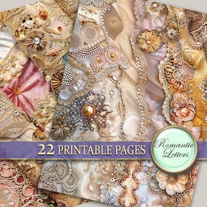 Digital Paper Lace Scrapbook Printable Paper Pack Digital Texture ...