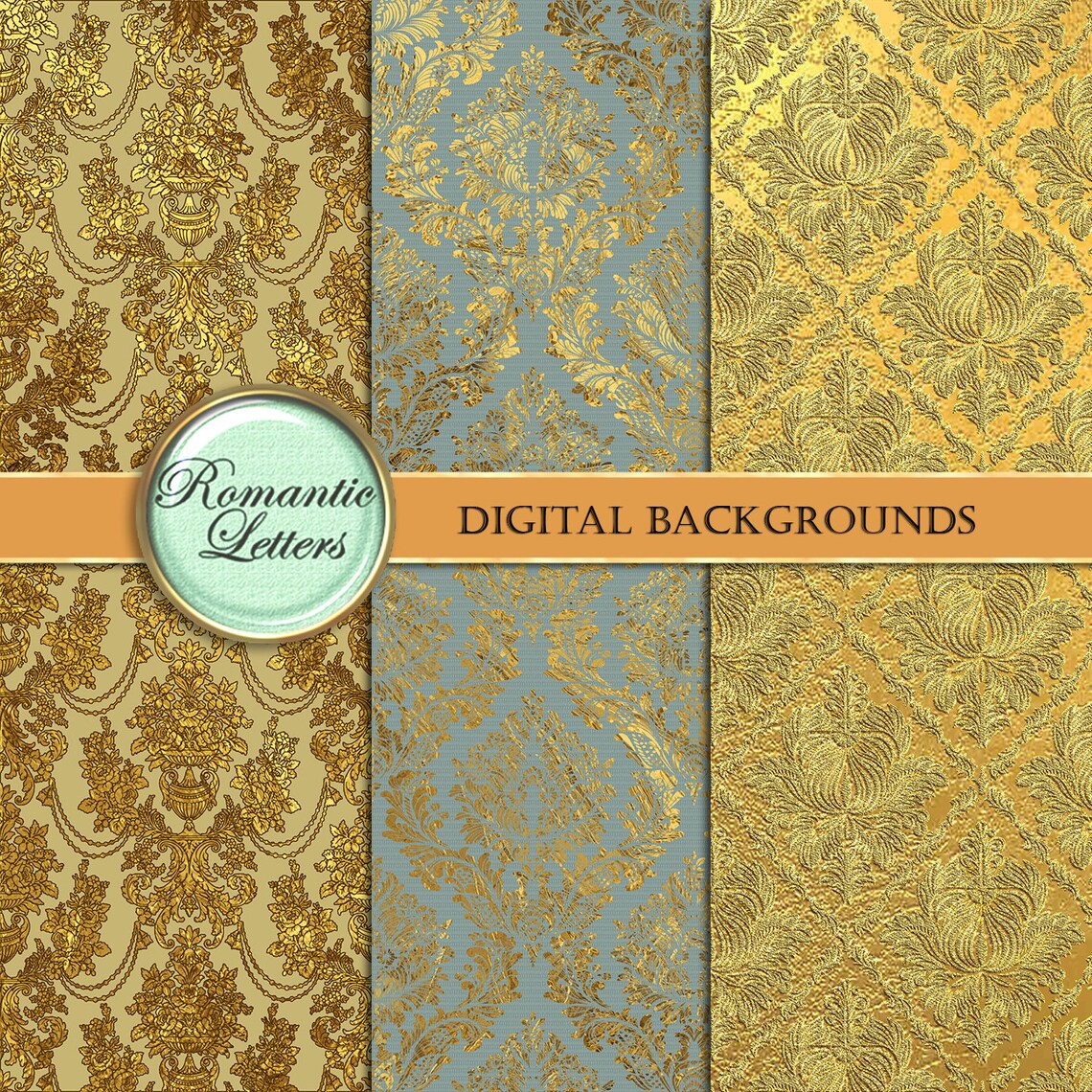 Digital Paper Pack Gold Texture Digital Scrapbook Paper Gold - Etsy
