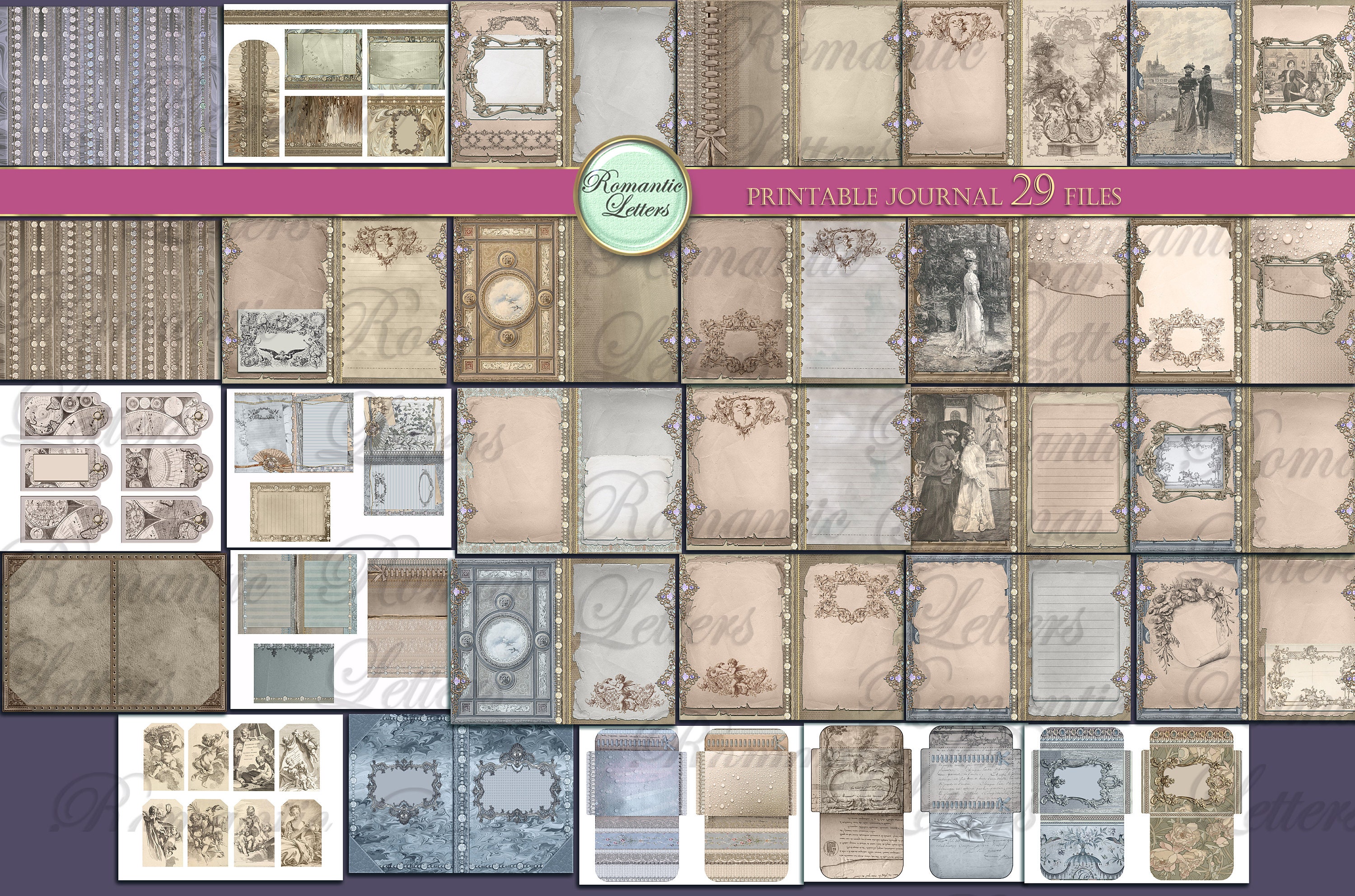 Printable Junk Journal Kit Victorian Digital Scrapbooking Victorian ...