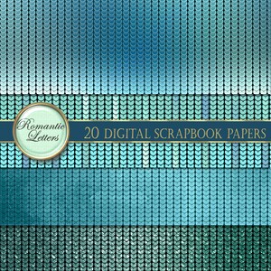 Digital Paper Teal Digital Scrapbook Album Paper Digital Texture Teal ...