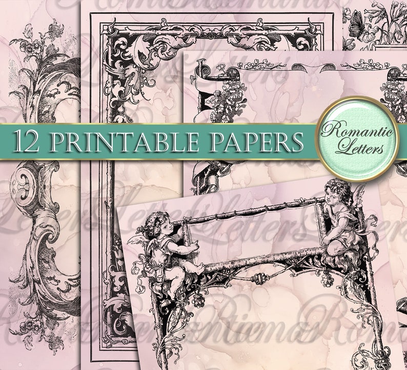 Printable Victorian Paper Printable Journal Page Vintage - Etsy