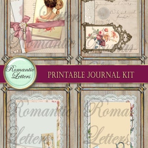 Printable Junk Journal Kit Shabby Chic Digital Scrapbook Paper ...
