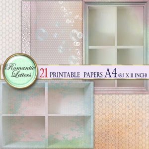 Pink Water Printable Scrapbook Paper A4 Printable Junk Journal Paper ...