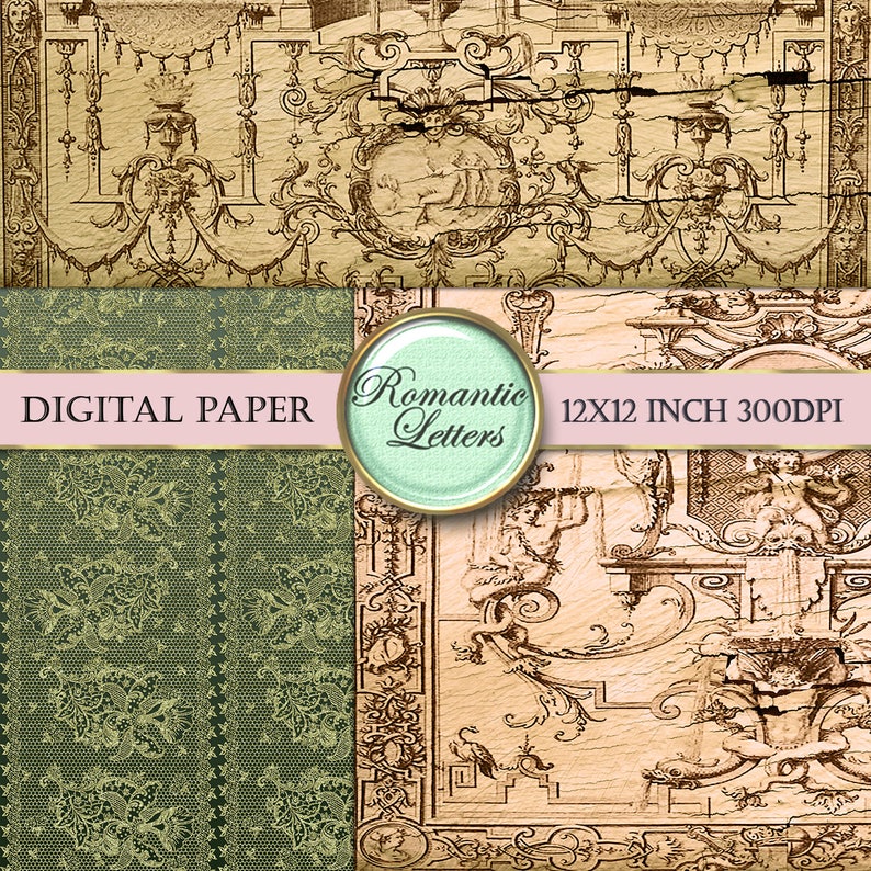 Digital Scrapbook Album Paper Pack Digital Background Paper Shabby Chic ...