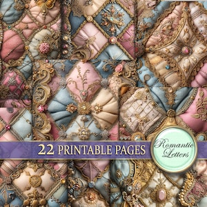 Digital Printable Scrapbook Paper Pack Shabby Chic Patchwork Fabric ...