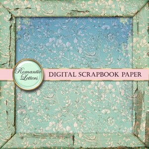 Shabby Chic Digital Scrapbook Paper Pack Pink Floral Digital Printable ...