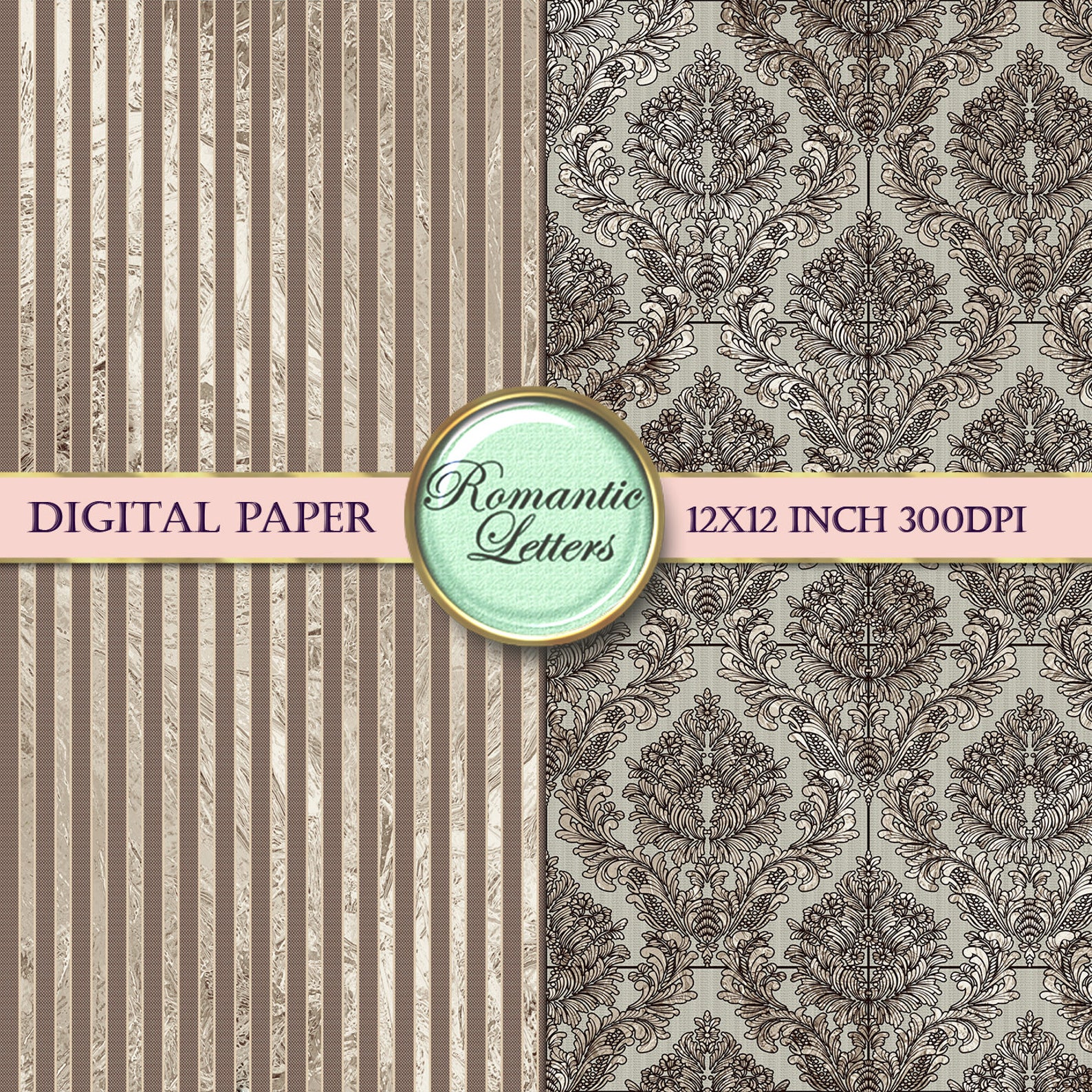 Digital Scrapbook Paper Pack Background Digital Vintage Paper - Etsy