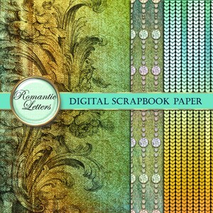 Vintage Digital Paper Pack Vintage Scrapbook Album Paper Linen ...
