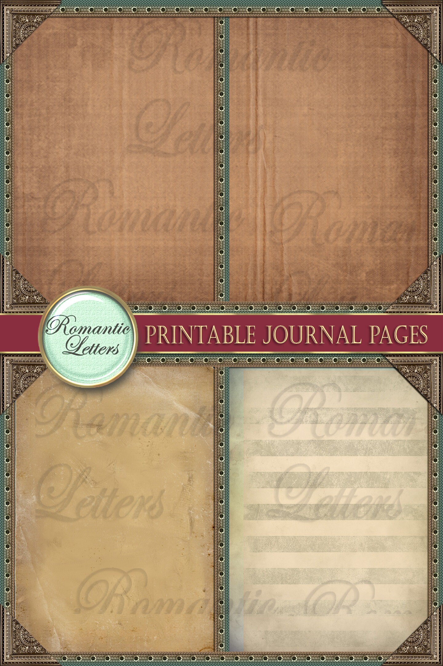 Junk Journal Pages Printable Scrapbook Paper Craft A4 8.5x11 Mini Album ...