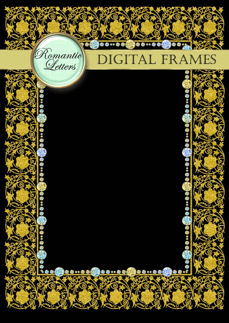 Digital Scrapbook Frame Gold Clipart Digital Gold Lace Clip - Etsy