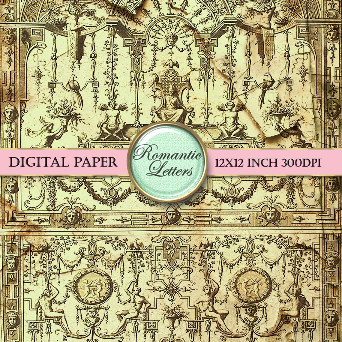 Digital paper pack digital scrapbook background paper vintage | Etsy