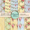 Shabby Chic Digital Paper Pack Digital Scrapbooking Floral Background ...