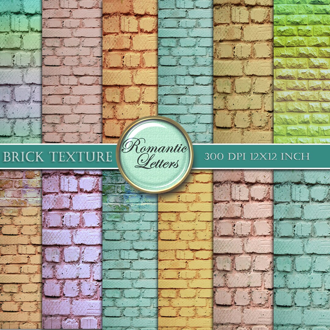 Digital Brick Texture Backgrounds Brick Digital Scrapbook Paper Pack ...