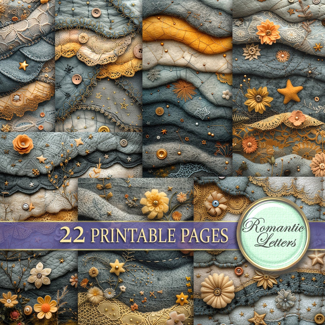 Digital Printable Scrapbook Paper Pack Junk Journal Pages Paper ...