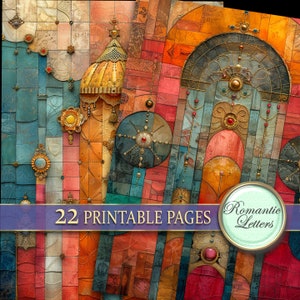 Digital Printable Abstract Art Scrapbook Paper Pack Junk Journal Paper ...