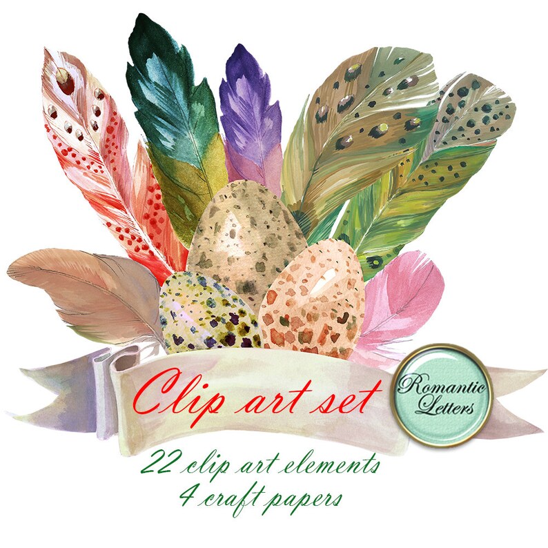 Easter Egg Digital Scrapbook Clip Art Set Easter Watercolor - Etsy