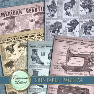 Printable Victorian Magazine Pages Digital Printable Paper Vintage ...