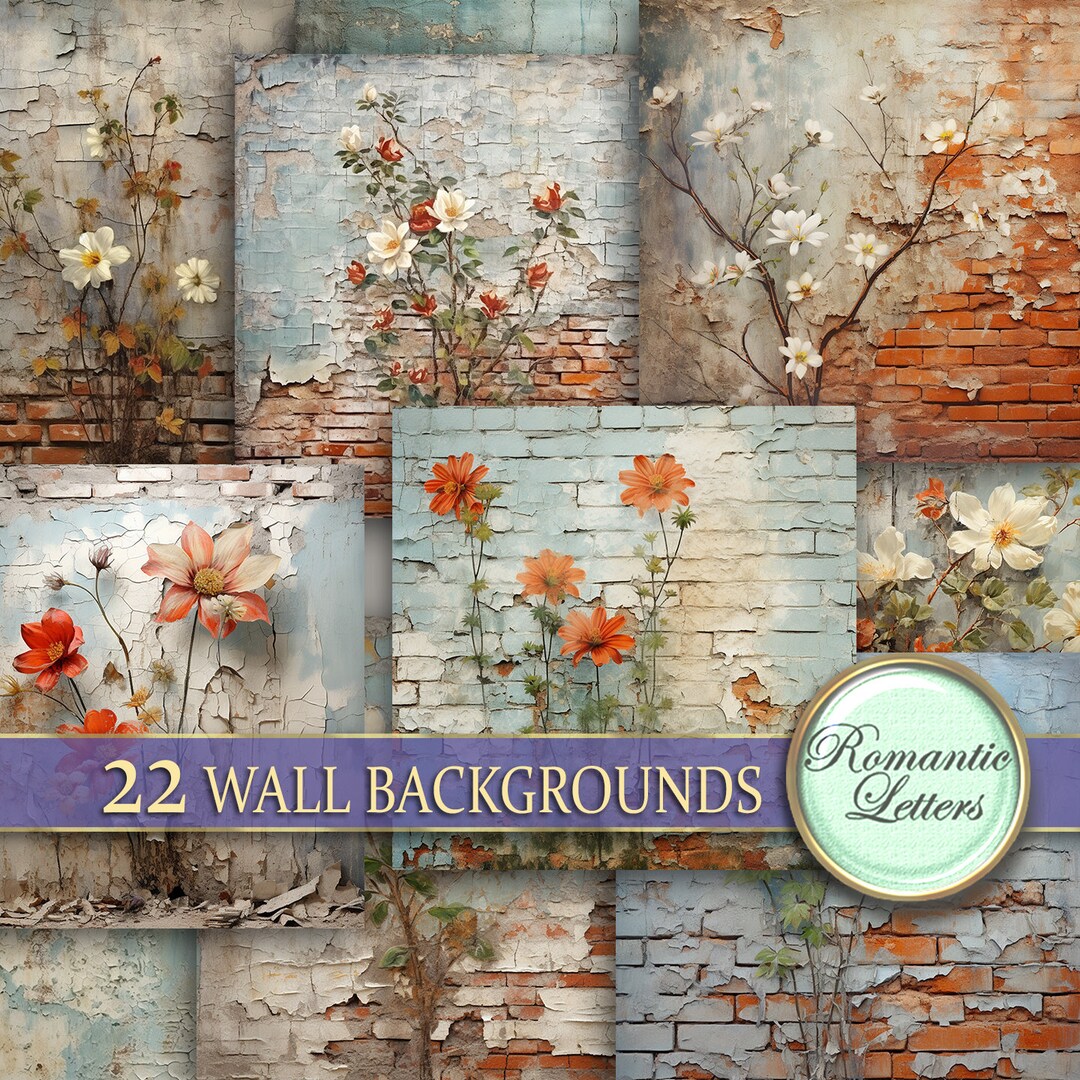 Brick Wall Digital Paper Pack Digital Photo Background Shabby Chic ...