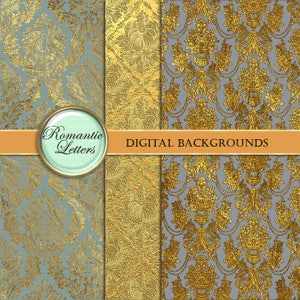 Digital Paper Pack Gold Texture Digital Scrapbook Paper Gold Background ...