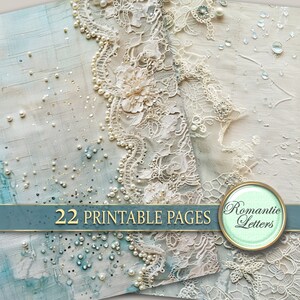 White Linen Lace Texture Digital Paper Pack Scrapbook Paper Background ...
