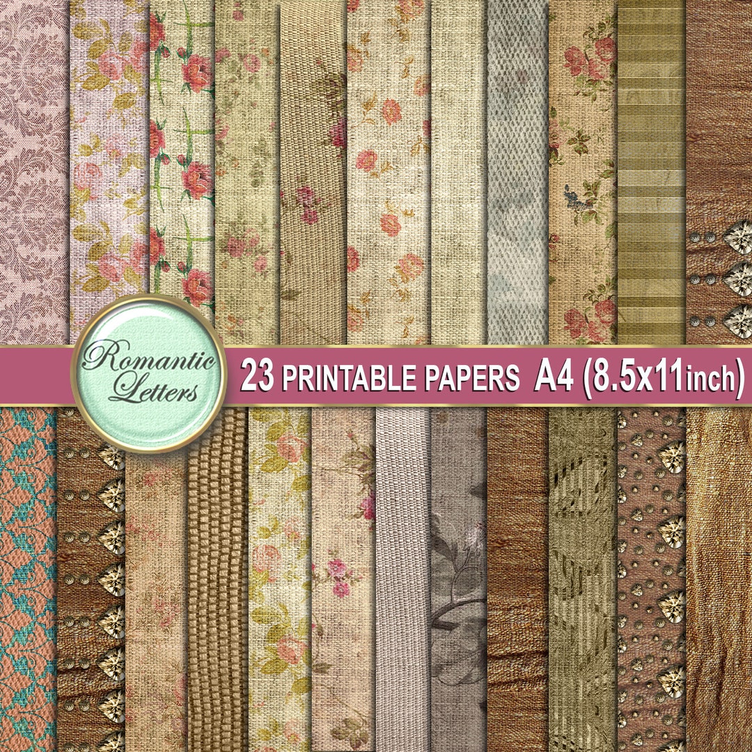 Digital Printable Scrapbook Paper Pack Journal Pages Backgrounds ...