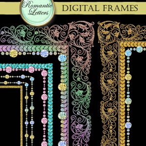 Digital Scrapbook Frame Gold Clipart Digital Gold Lace Clip Art Digital ...