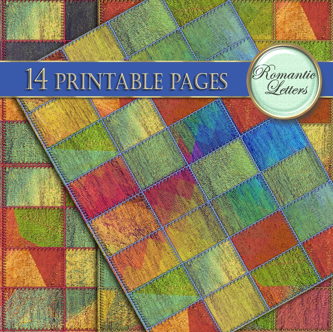 Patchwork Digital Paper Pack. Linen Texture Printable Paper. Printable ...