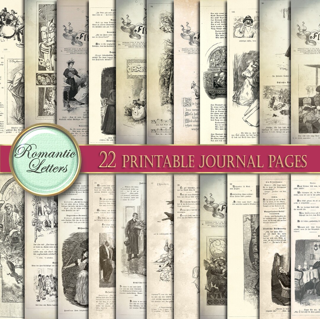 Printable Junk Journal Pages Vintage Ephemera Victorian Paper Digital ...