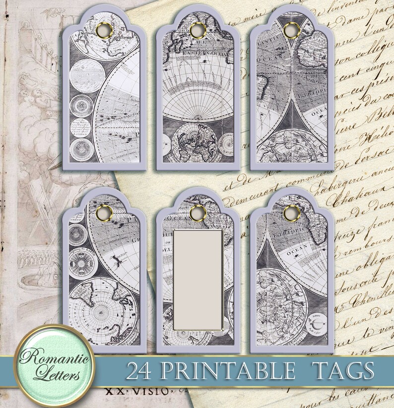 Printable Junk Journal Tags Printable Gift Tags Printable Bookmark Tags ...