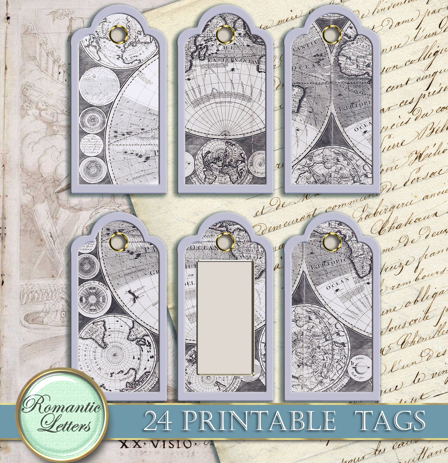 Printable Junk Journal Tags Printable Gift Tags Printable Bookmark Tags ...