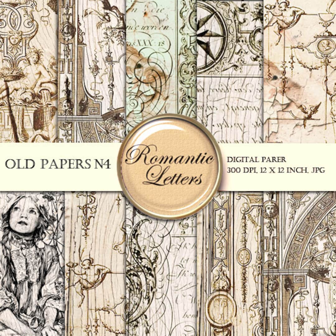 Digital Paper Pack Digital Scrapbook Background Paper Vintage Wedding ...