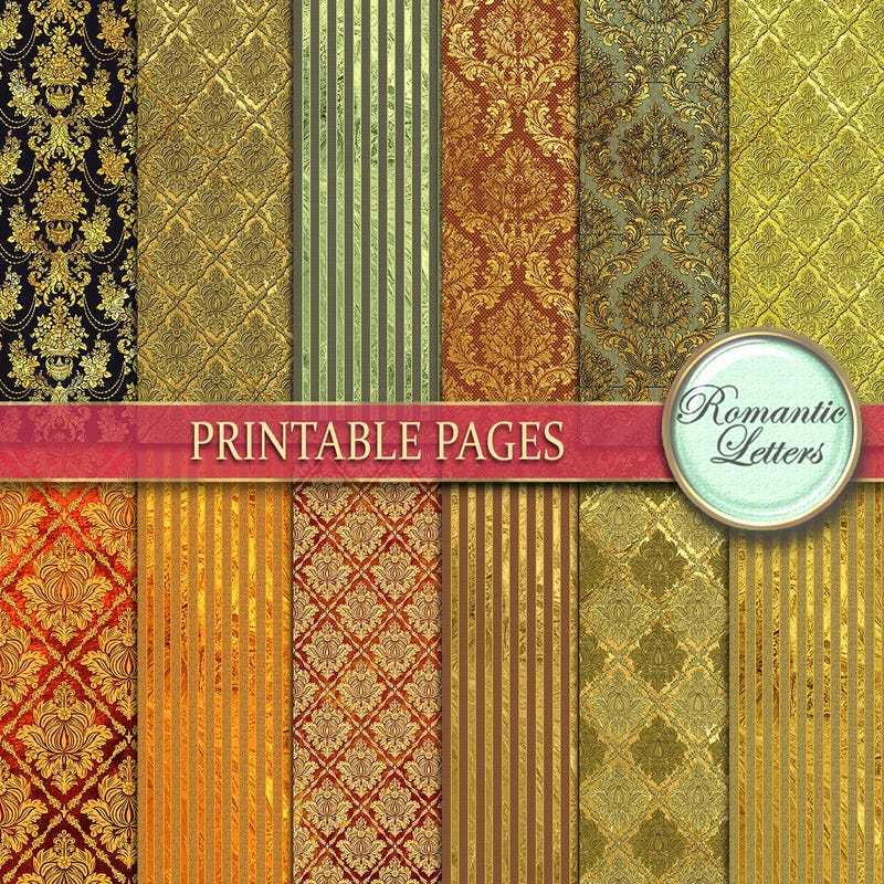 Gold Scrapbook Paper - Etsy