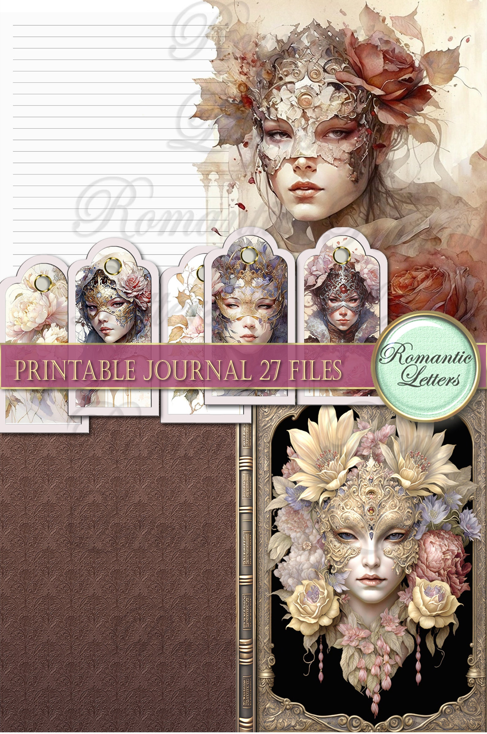Venice Carnival Printable Junk Journal Kit Digital Printable Junk ...